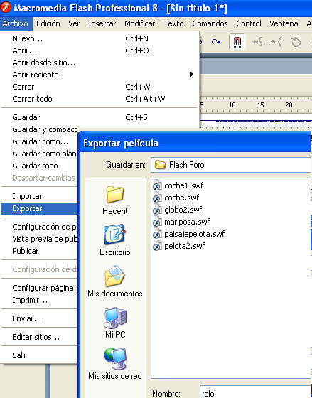 Introducción al Macromedia Flash 8:Insertar Efectos en la línea del tiempo